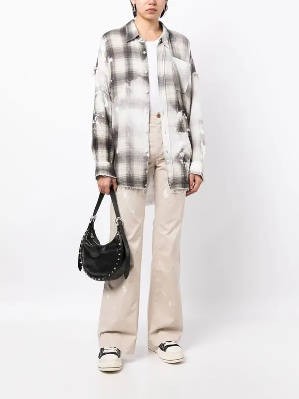 R13 Paint Splatter Flared Trousers