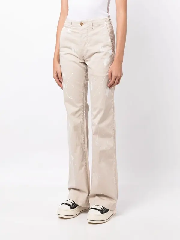 R13 Paint Splatter Flared Trousers