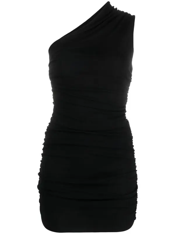 Andamane Draped One-shoulder Mini Dress