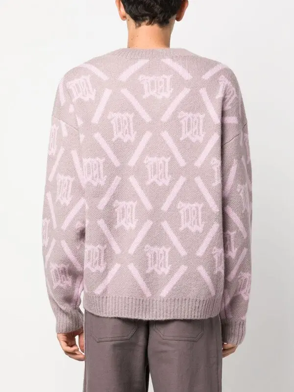 MISBHV Intarsia-knit Logo Jumper - Pink
