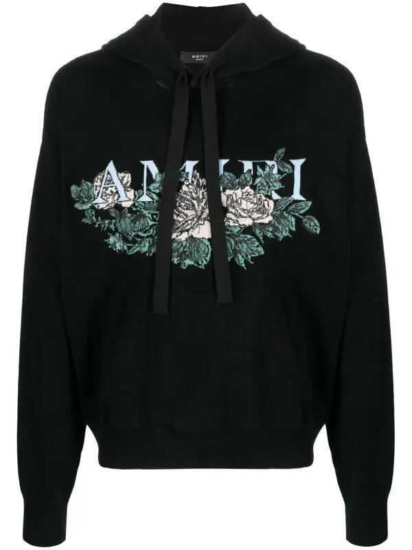 Amiri Intarsia-knit Logo Hoodie