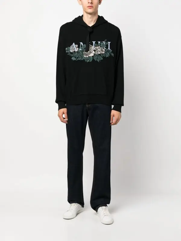 Amiri Intarsia-knit Logo Hoodie