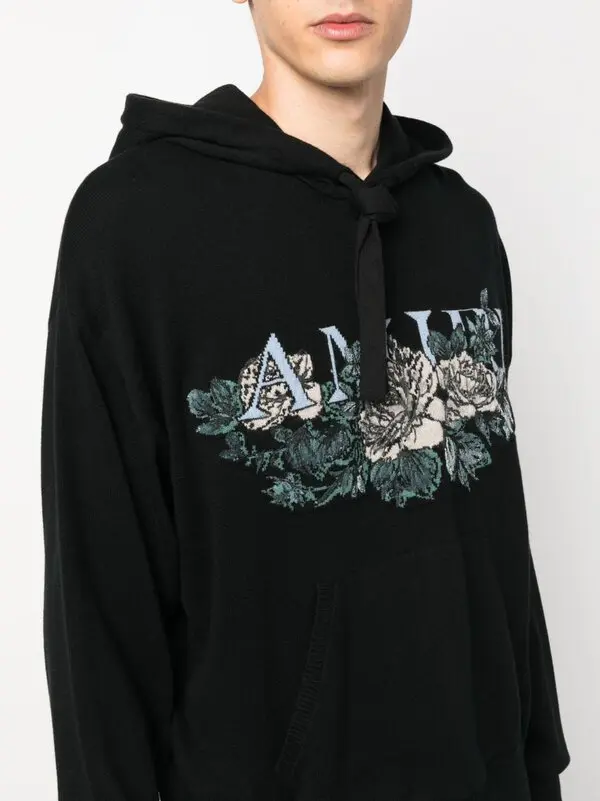 Amiri Intarsia-knit Logo Hoodie