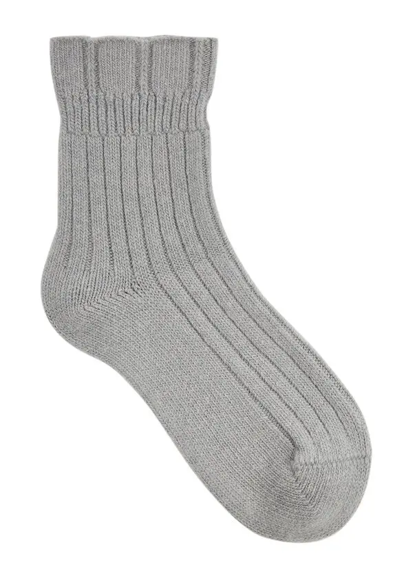 Falke Bedsock Rib Wool-blend Socks - Grey