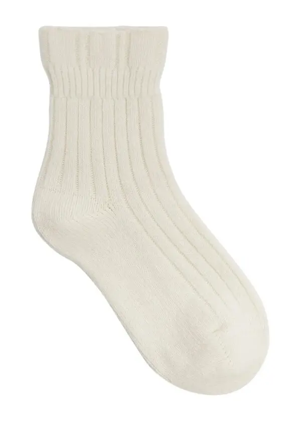 Falke Bedsock Rib Wool-blend Socks - Off White