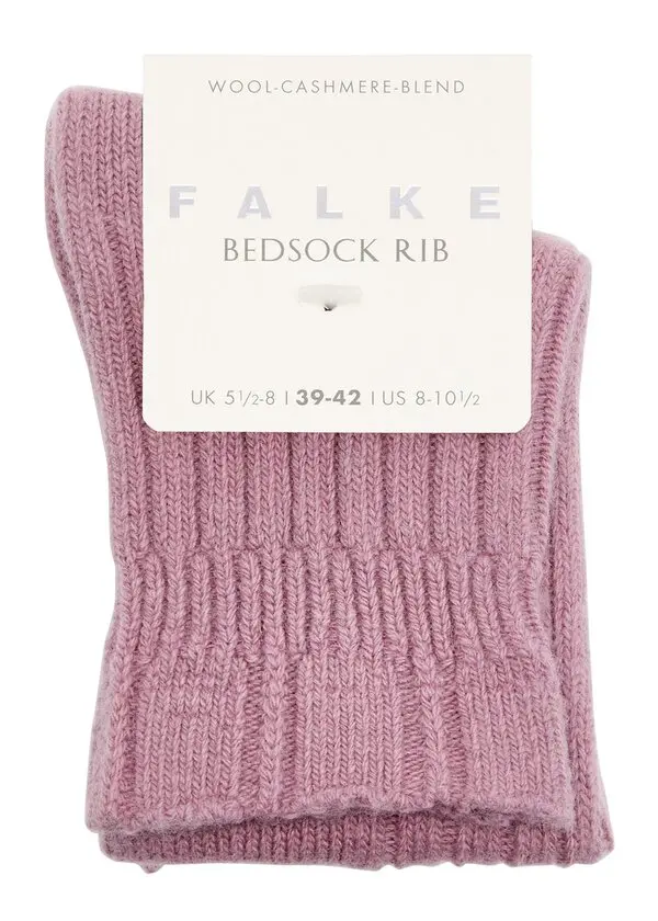 Falke Bedsock Rib Wool-blend Socks - Rose
