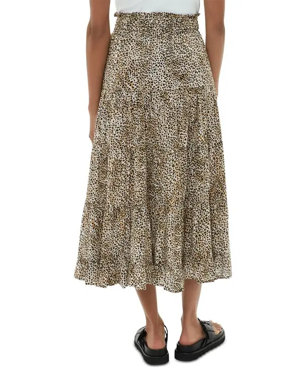 Whistles Serene Cheetah Crinkle Skirt