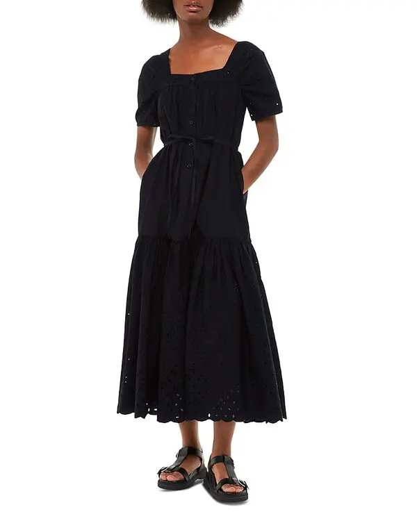 Whistles Broderie Cotton Trapeze Dress