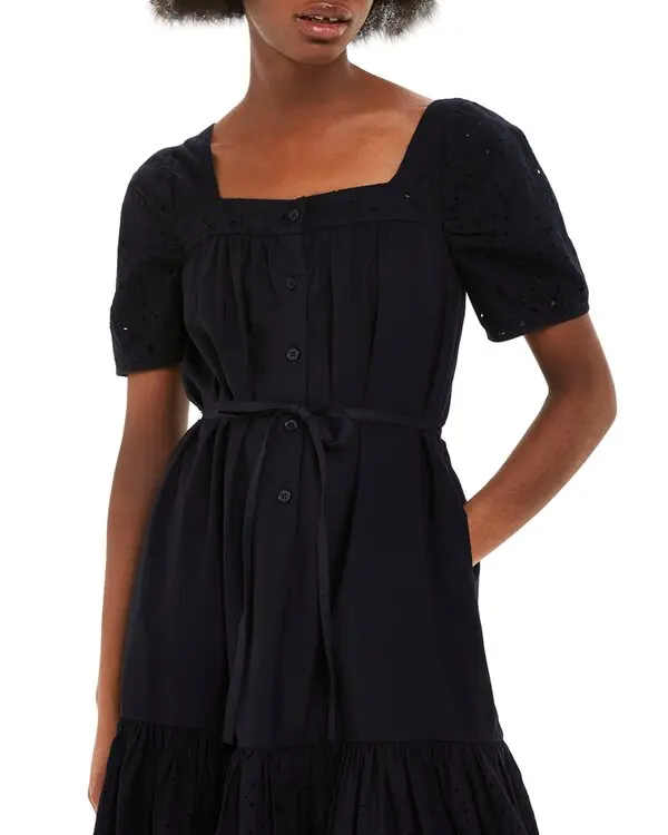 Whistles Broderie Cotton Trapeze Dress