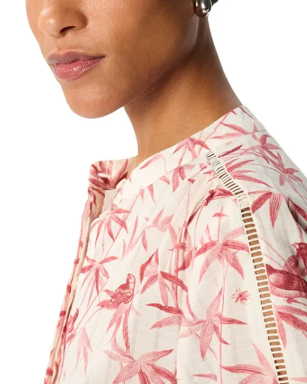 LABRAZEL Whistles Tropical Bird Textured Shirt - Pink Multi