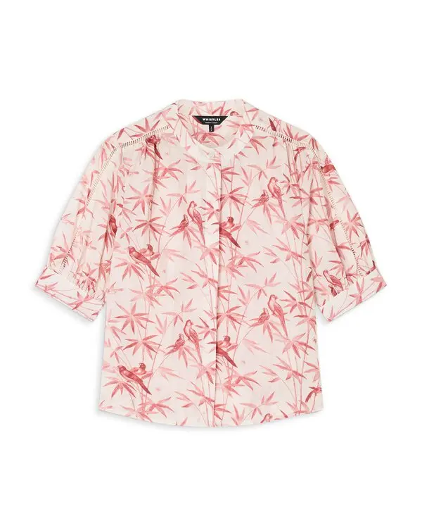 LABRAZEL Whistles Tropical Bird Textured Shirt - Pink Multi