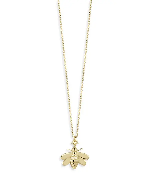 Moon Meadow Bee Pendant Necklace Gold Editorialist