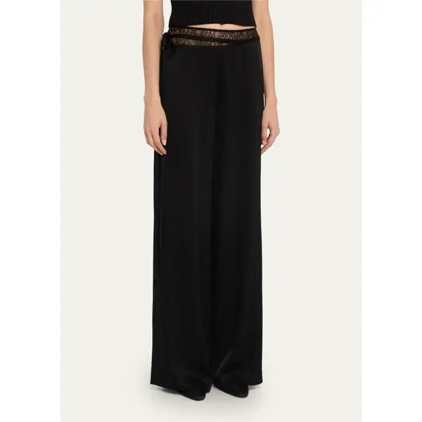 JASON WU Straight-leg Lace-trim Pants - Black/black