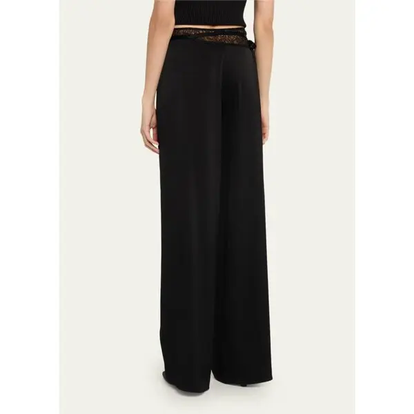 JASON WU Straight-leg Lace-trim Pants - Black/black
