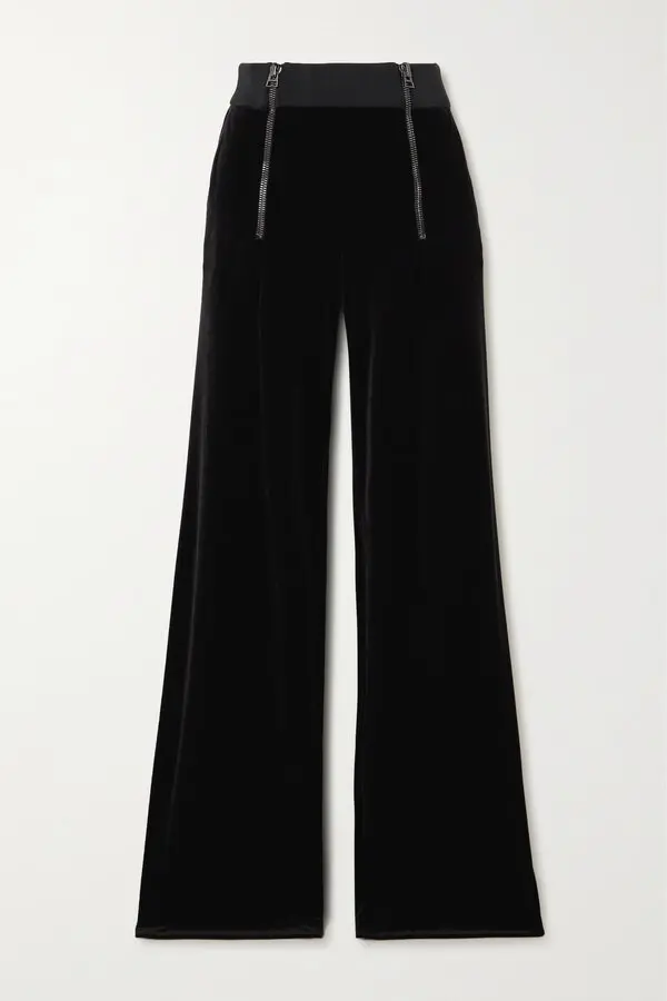 TOM FORD Zip-embellished Velour Track Pants