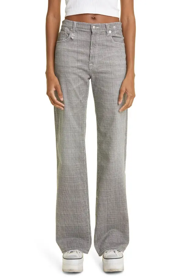 R13 Jane Check Straight Leg Jeans