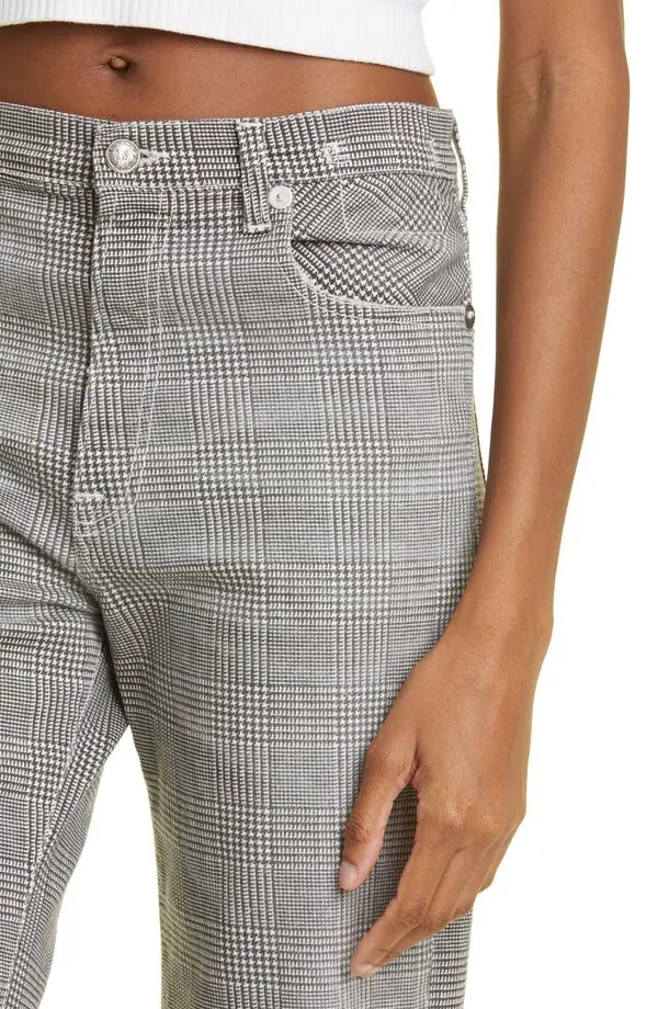 R13 Jane Check Straight Leg Jeans