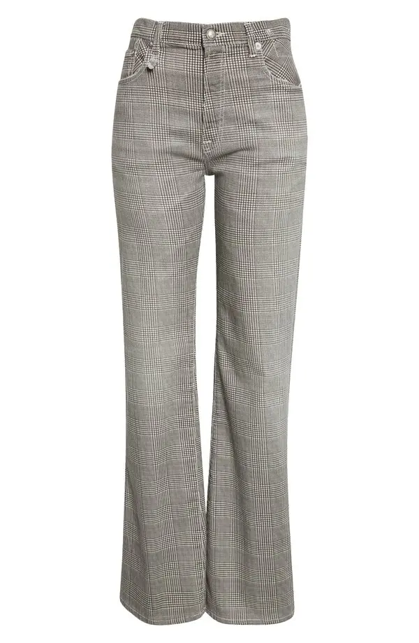 R13 Jane Check Straight Leg Jeans