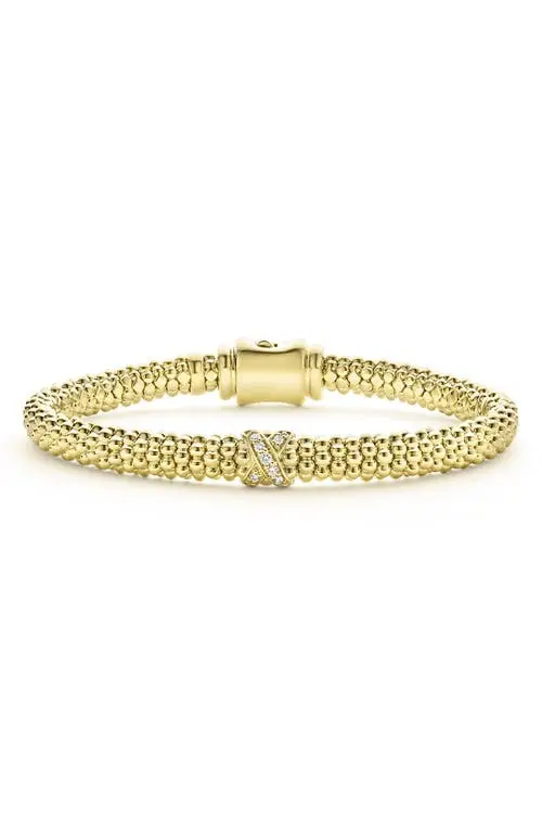 Lagos 18k Gold Embrace Pavé Diamond Bracelet - Gold Metallic