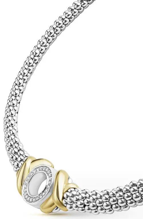 Lagos Embrace Pavé Diamond Caviar Necklace