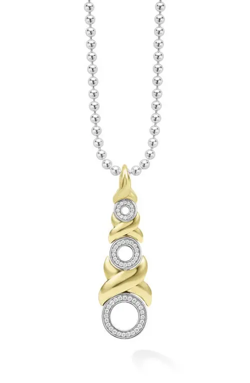 Lagos Embrace Xo Pavé Diamond Pendant Necklace - Metallic