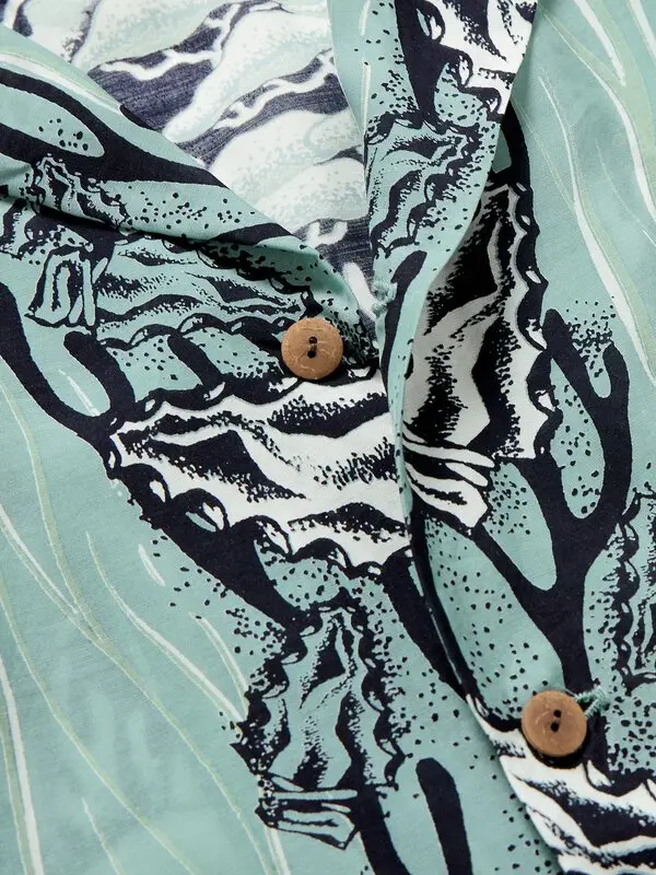 Kapital Camp-collar Printed Cupro And Silk-blend Shirt