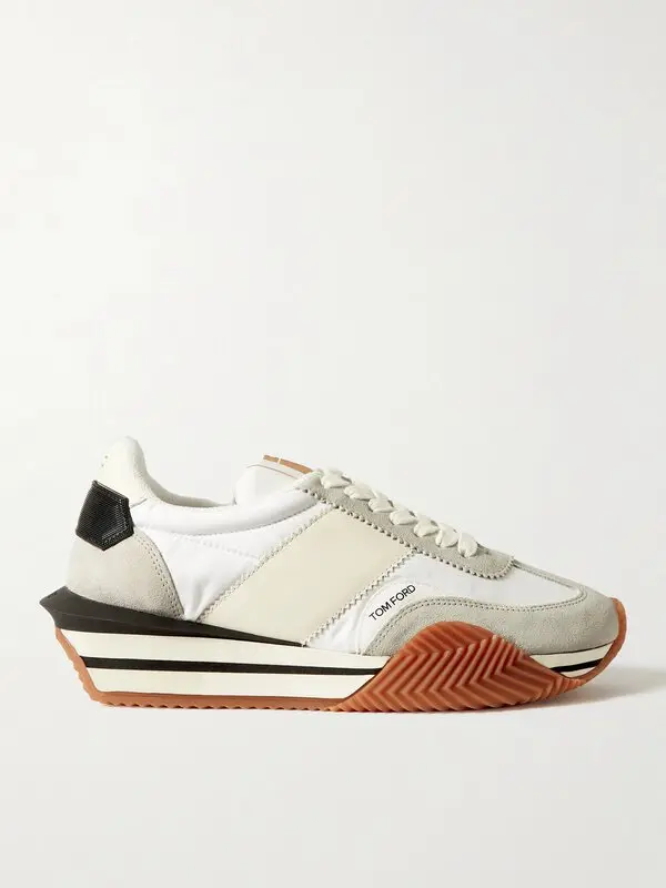 TOM FORD James Rubber-trimmed Sneakers - Neutrals