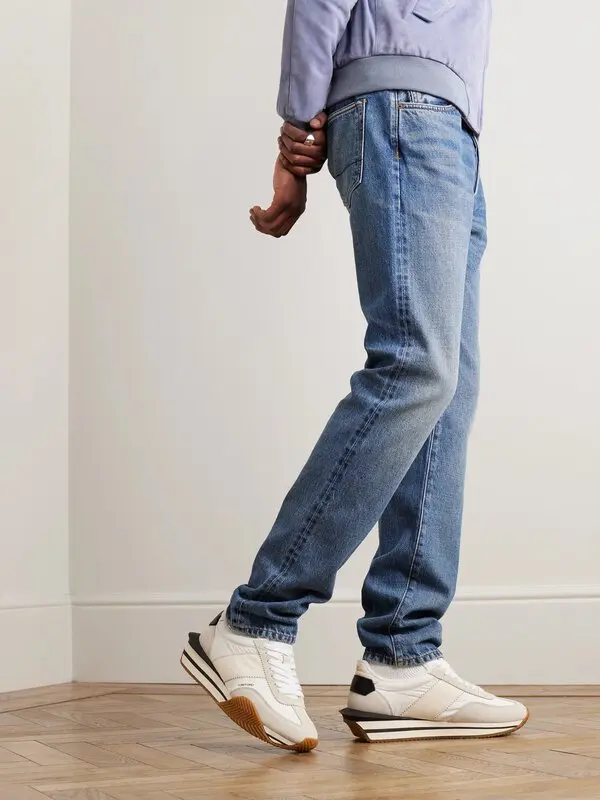 TOM FORD James Rubber-trimmed Sneakers - Neutrals