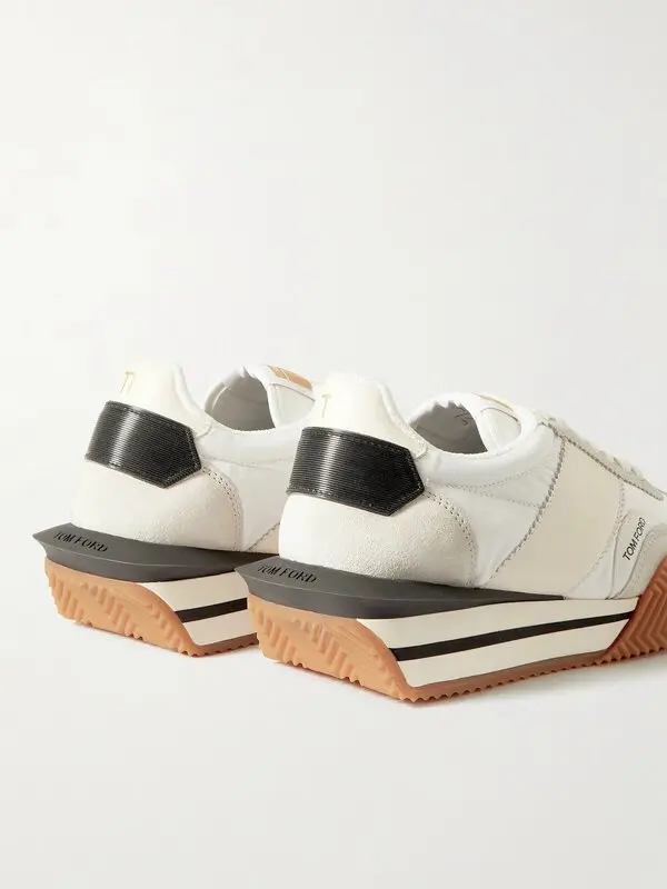 TOM FORD James Rubber-trimmed Sneakers - Neutrals