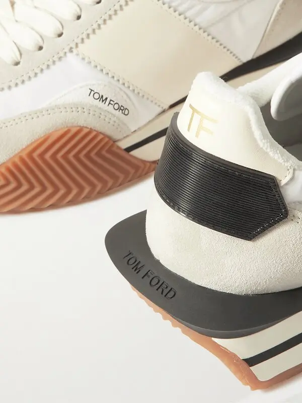 TOM FORD James Rubber-trimmed Sneakers - Neutrals