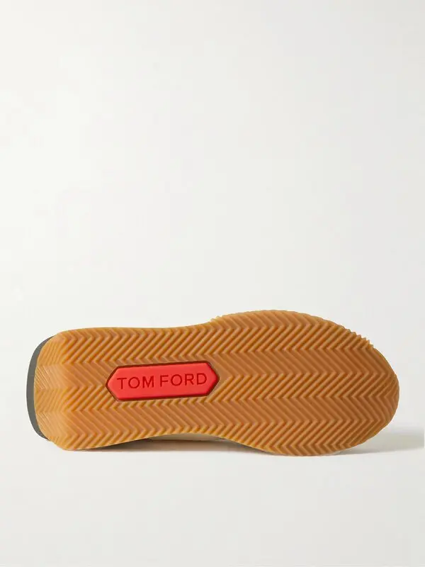 TOM FORD James Rubber-trimmed Sneakers - Neutrals