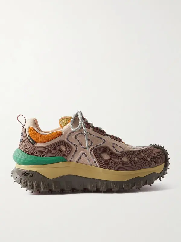 Moncler Salehe Bembury Trailgrip Grain Sneakers - Brown