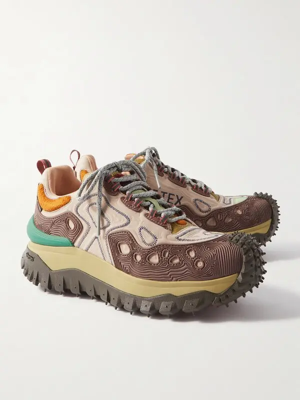 Moncler Salehe Bembury Trailgrip Grain Sneakers - Brown