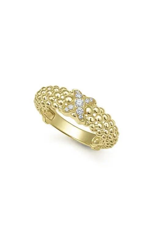 Lagos Embrace Pavé Diamond Ring - Gold Metallic
