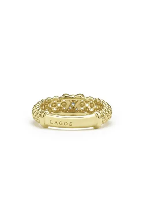 Lagos Embrace Pavé Diamond Ring In 18k Gold