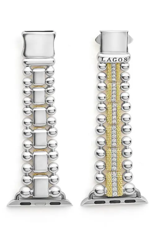 Lagos Smart Caviar Diamond Luxe Apple Watch® Band - Gold/silver