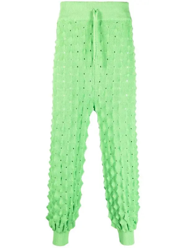 Henrik Vibskov Ribbed Waist Spike Knit Pants - Green