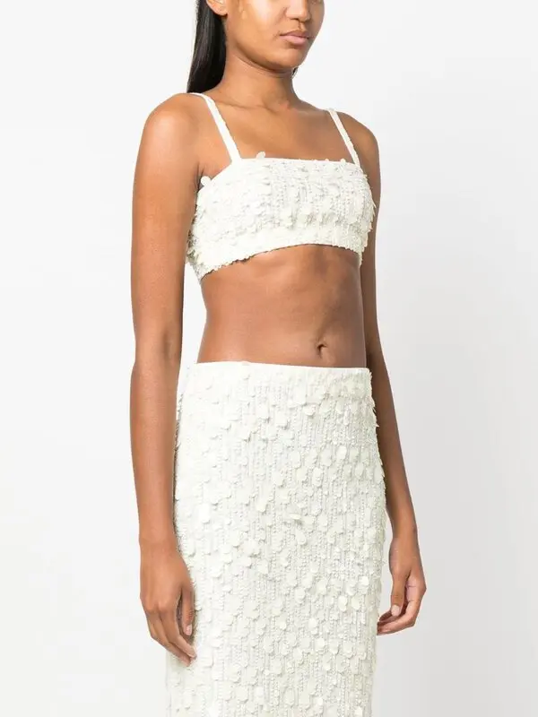 P.a.r.o.s.h Sequin-embellished Crop Top