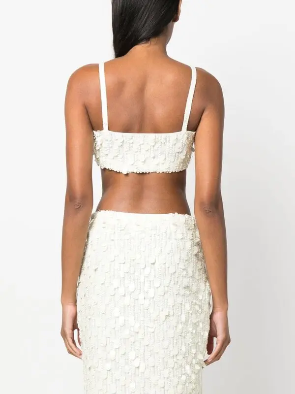 P.a.r.o.s.h Sequin-embellished Crop Top