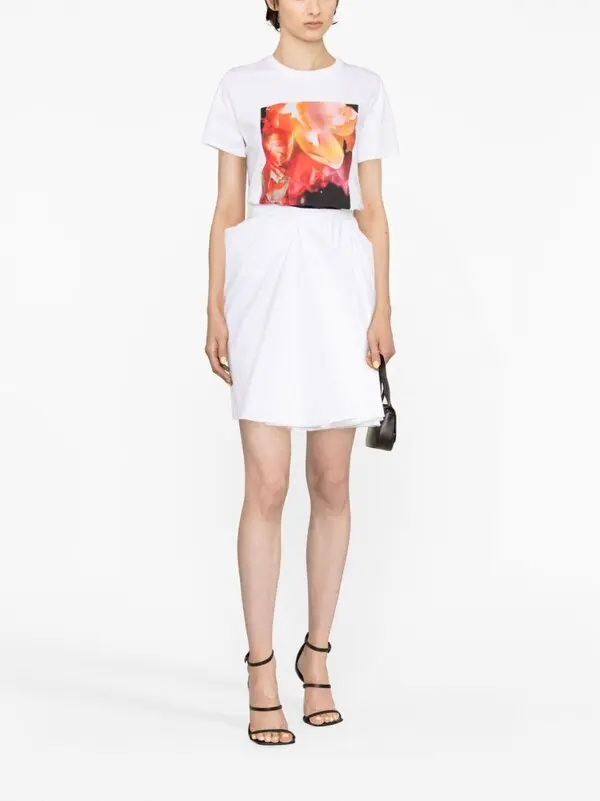 Alexander McQueen Draped Cotton Miniskirt