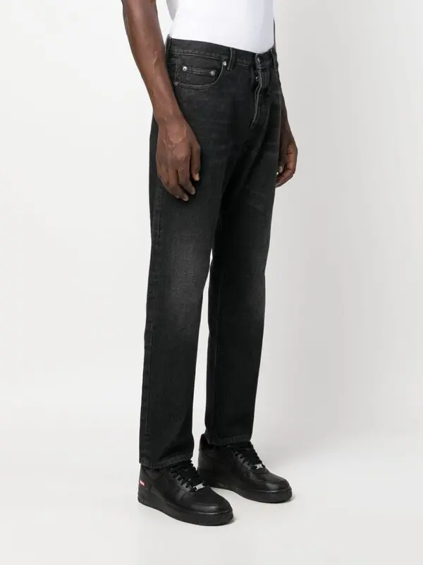Off-White Logo-patch Tapered Jeans - Grey