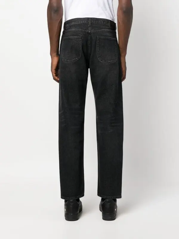 Off-White Logo-patch Tapered Jeans - Grey
