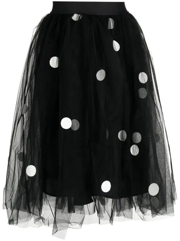 JNBY Polka-dot A-line Skirt - Black
