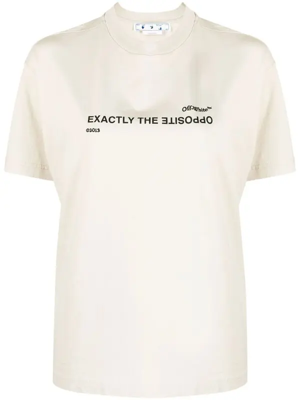 Off-White Exactly The Opposite-print T-shirt - Grey