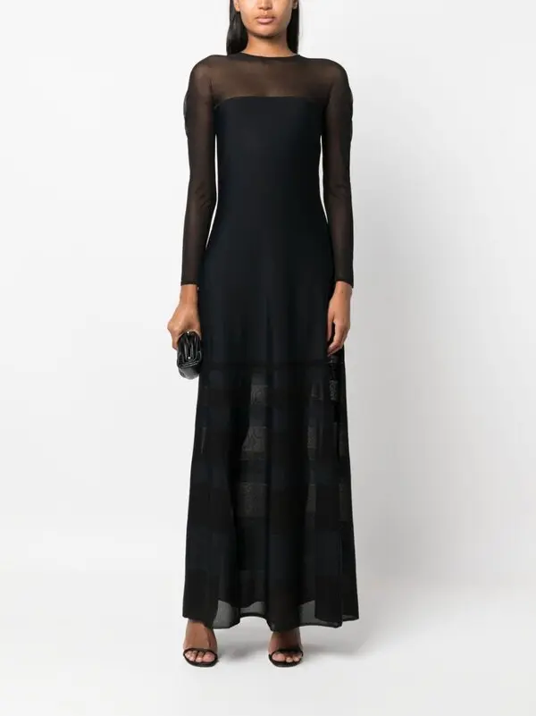 Ralph Lauren Semi-sheer Maxi Dress - Black | Editorialist