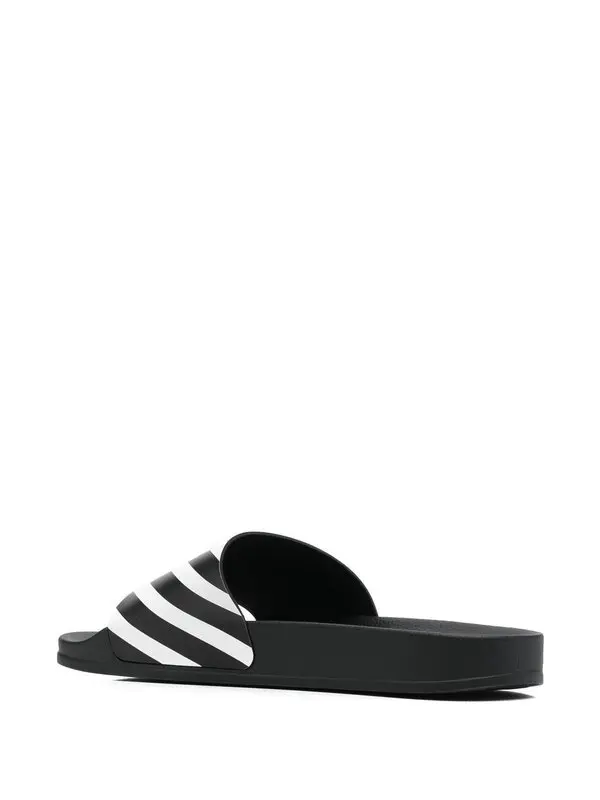 Off-White Diag-stripe Moulded Slides - Black