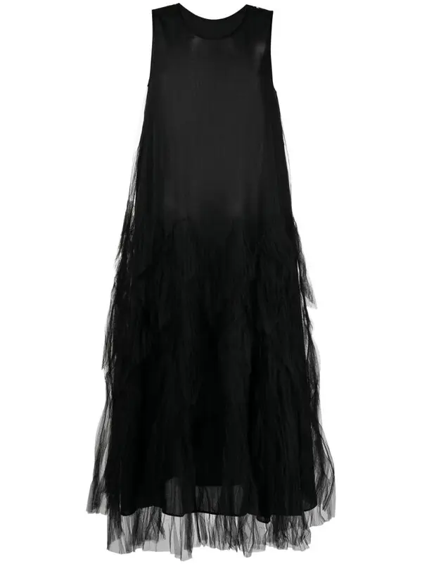 JNBY Tulle-overlay Midi Dress