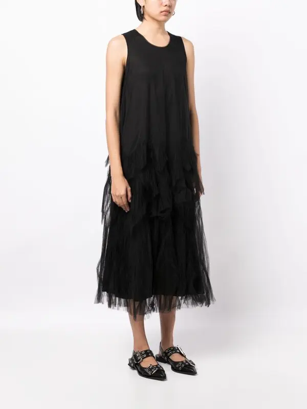 JNBY Tulle-overlay Midi Dress