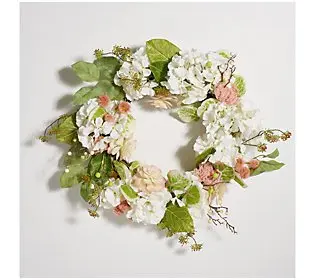 SAFAVIEH Faux 28' Hydrangea & Magnolia Wreath - One-color