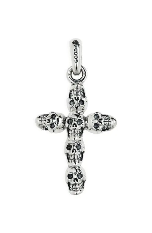 Good Art Hlywd Jack Skull Cross Pendant - Silver